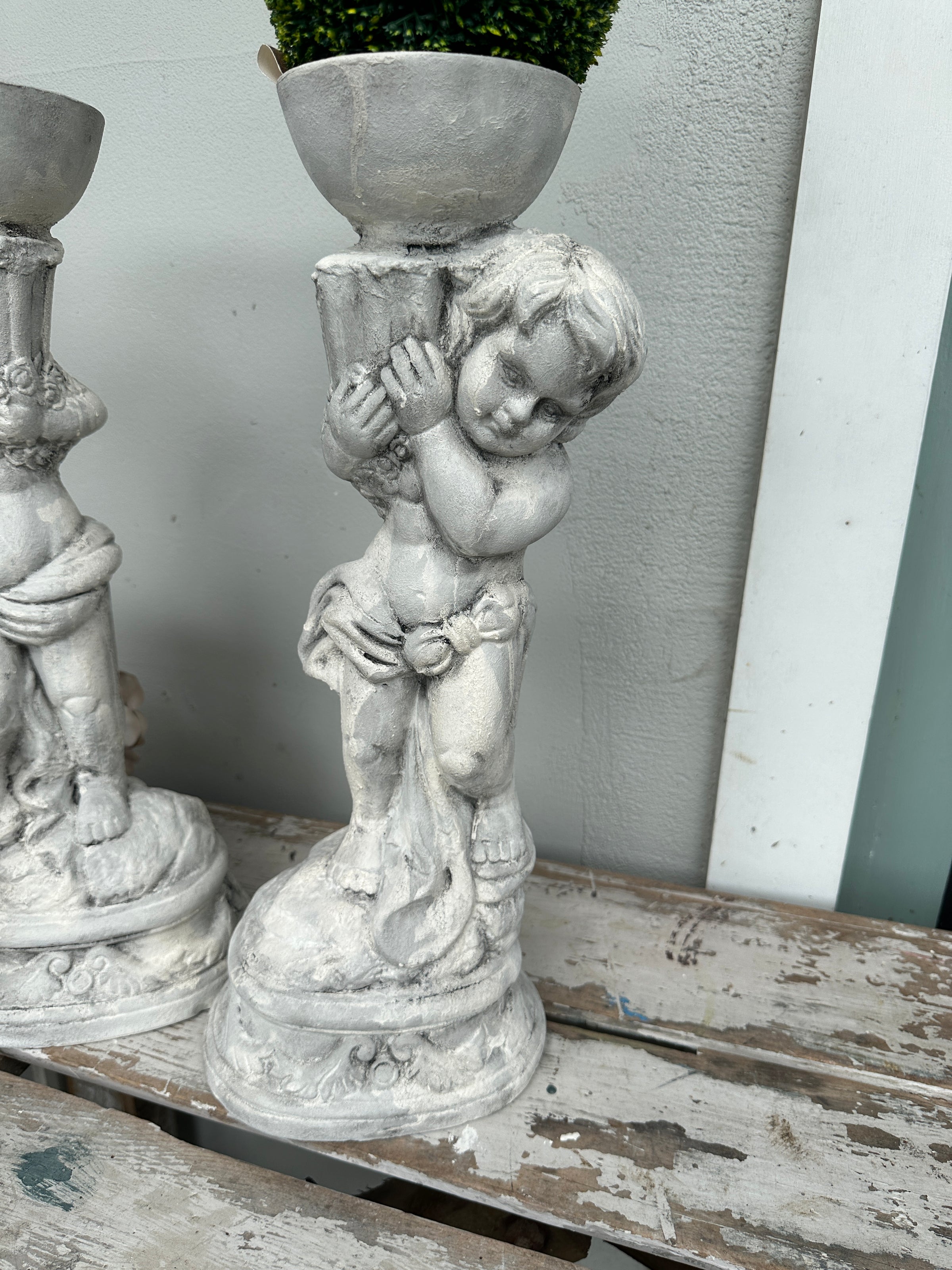 Cherub holding Bowl Paris Grey & white right COLLECT ONLY – Paint Me ...