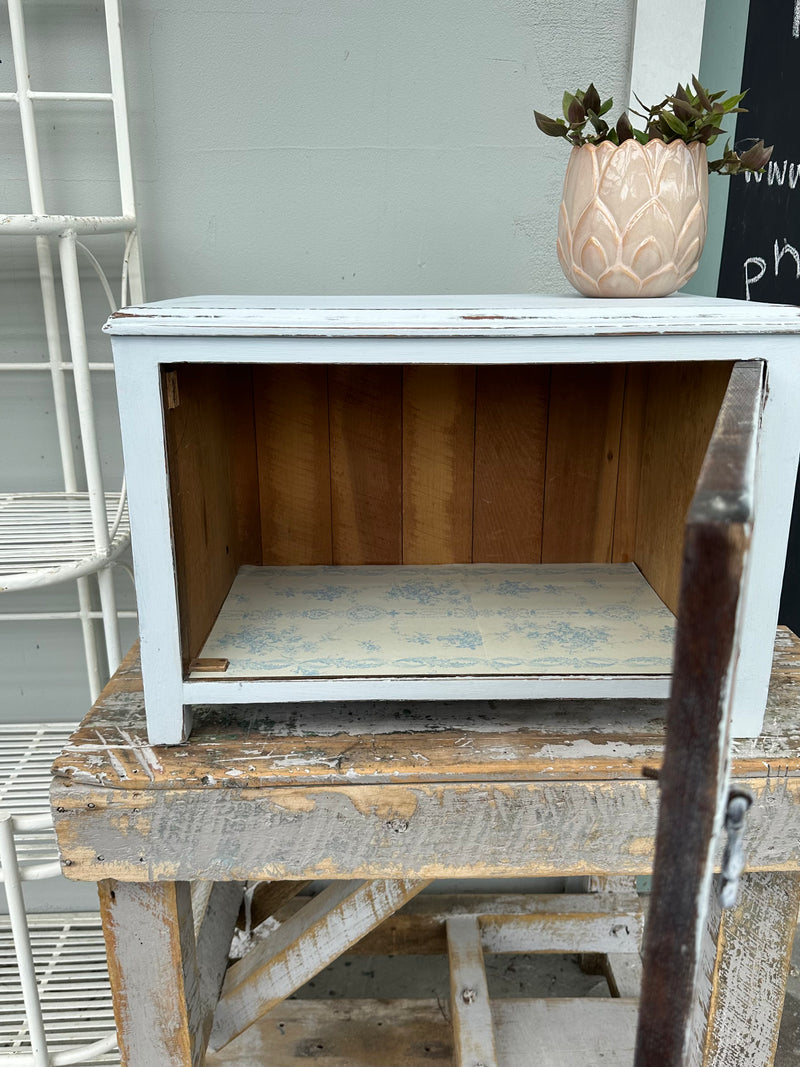Shabby Chic storage box with door in Rivers Peak | Paint Me Vintage