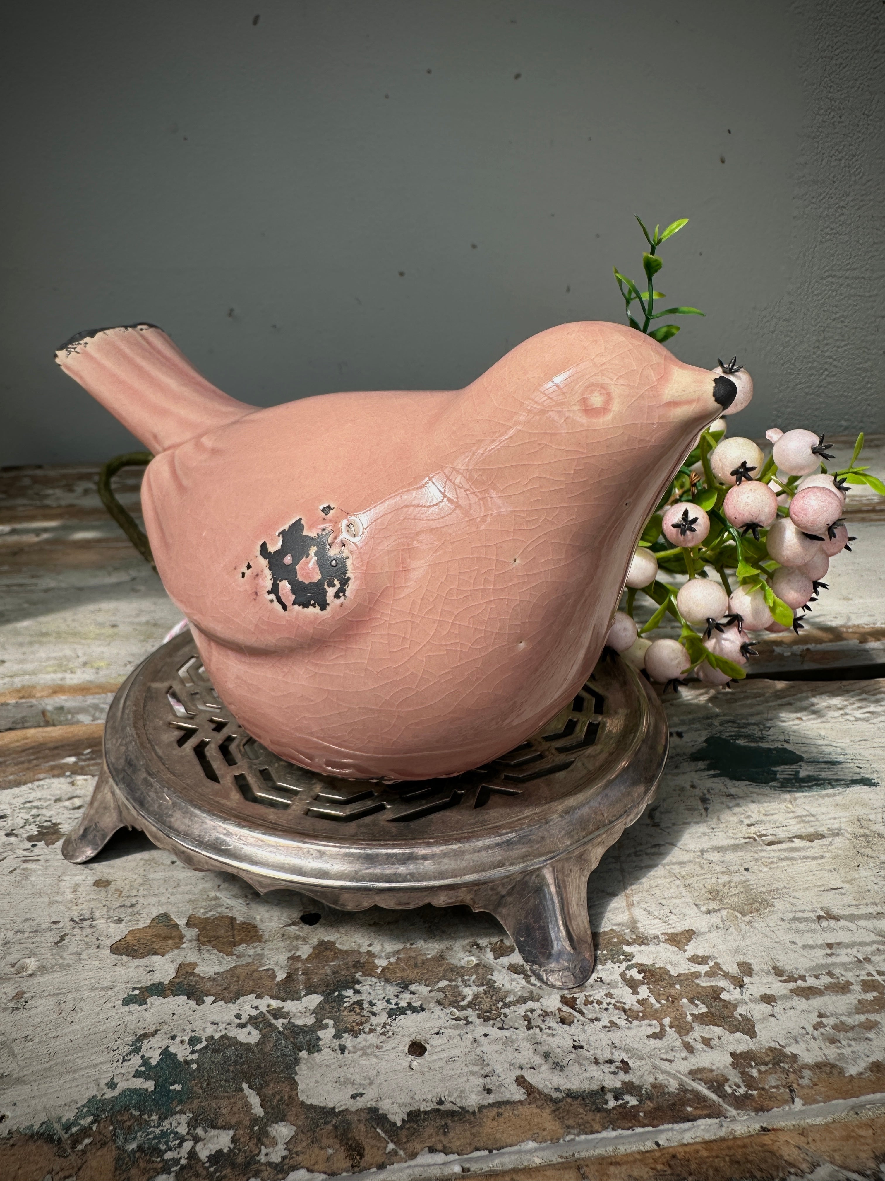 Ceramic Bird Pink large | Paint Me Vintage