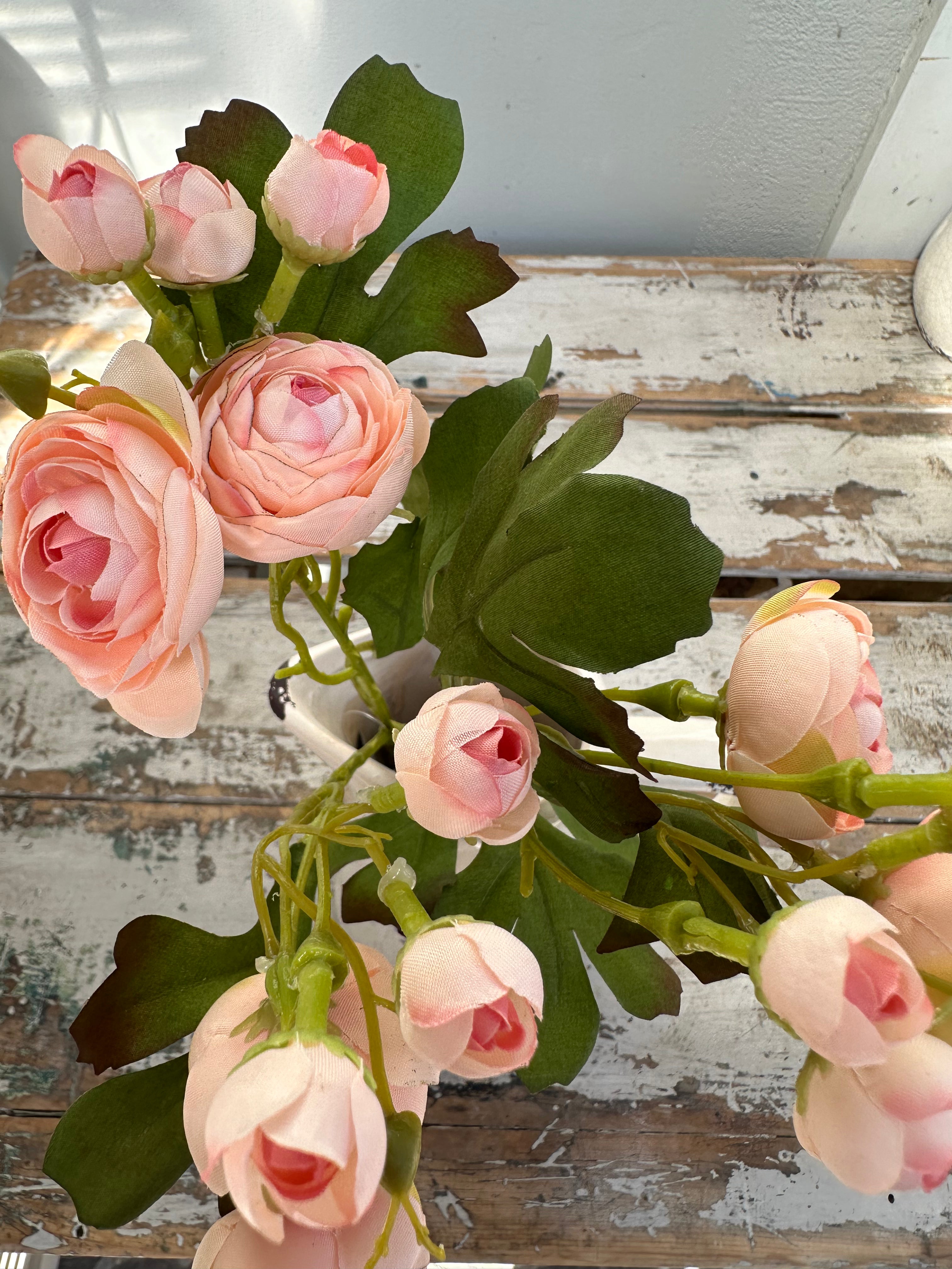 Ranunculus baby pink minis bundle faux – Paint Me Vintage